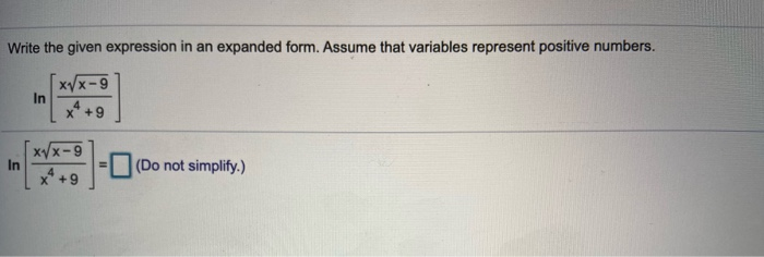 Solved Write the given expression in an expanded form. | Chegg.com
