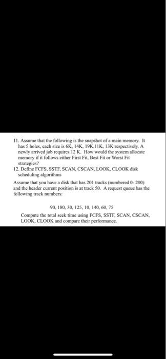 Solved 11. Assume that the following is the snapshot of a | Chegg.com