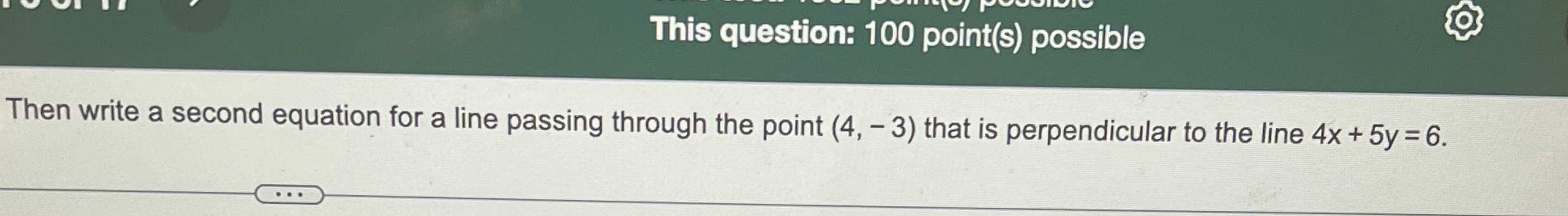 Solved Then write a second equation for a line passing | Chegg.com