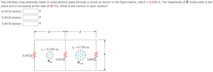 Solved Two infinitely long solenoids (seen in cross section) | Chegg.com