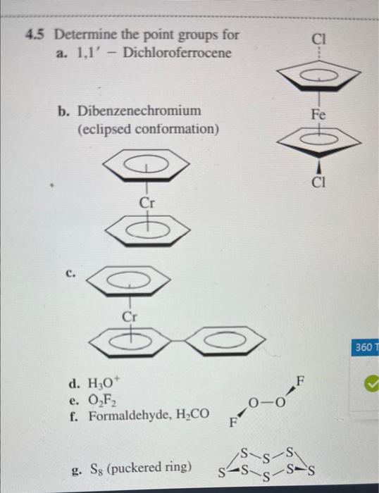Solved b. Dibenzenechromium (eclipsed conformation) | Chegg.com