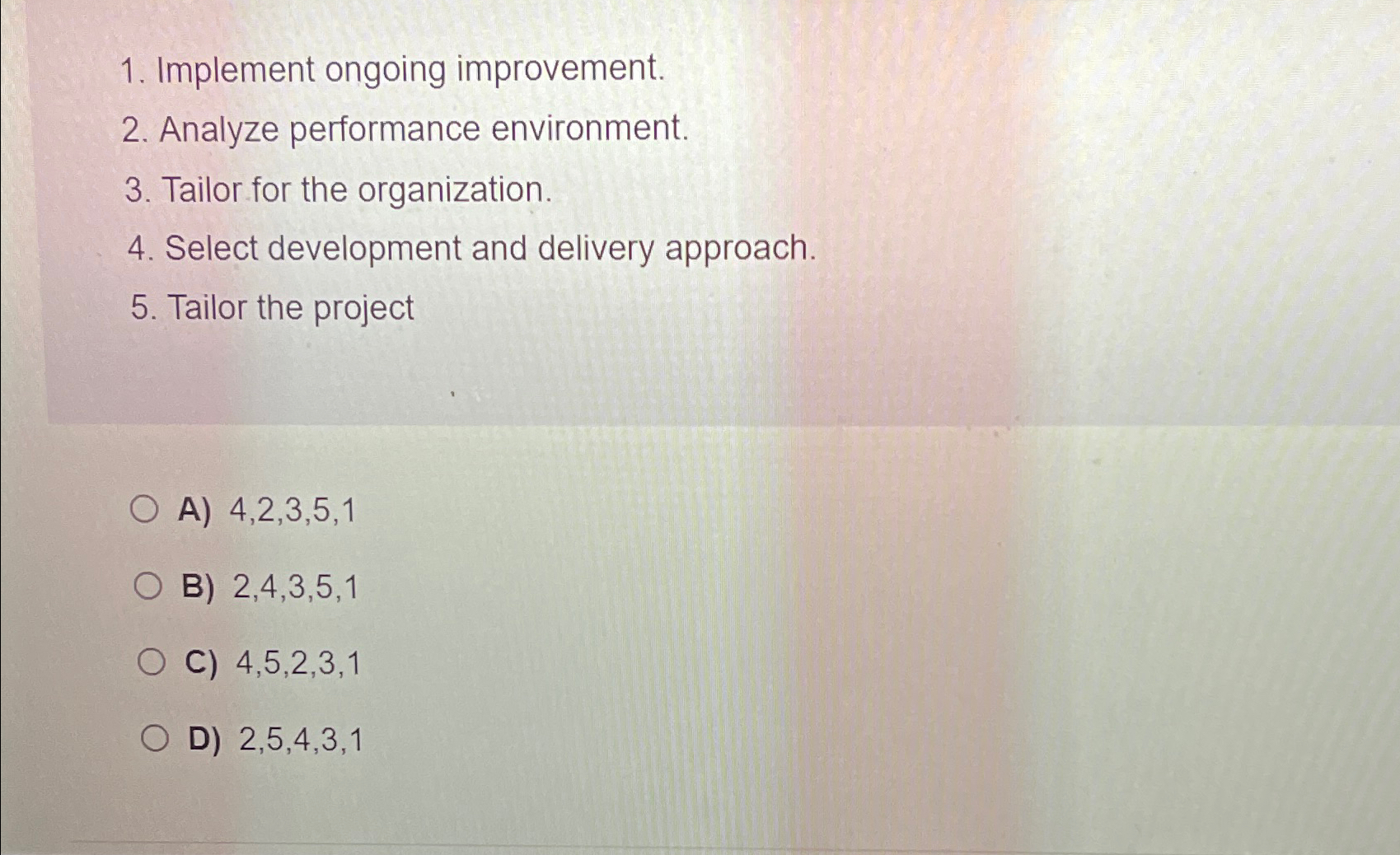 Solved Implement ongoing improvement.Analyze performance | Chegg.com