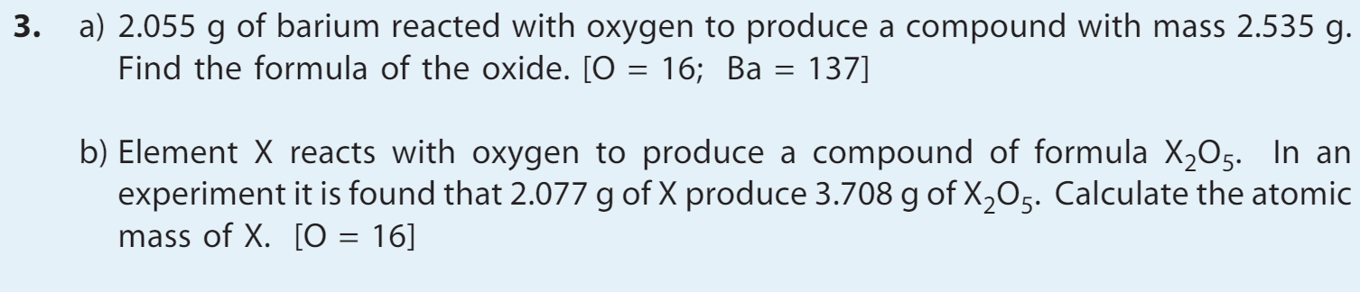Solved a) 2.055g ﻿of barium reacted with oxygen to produce a | Chegg.com
