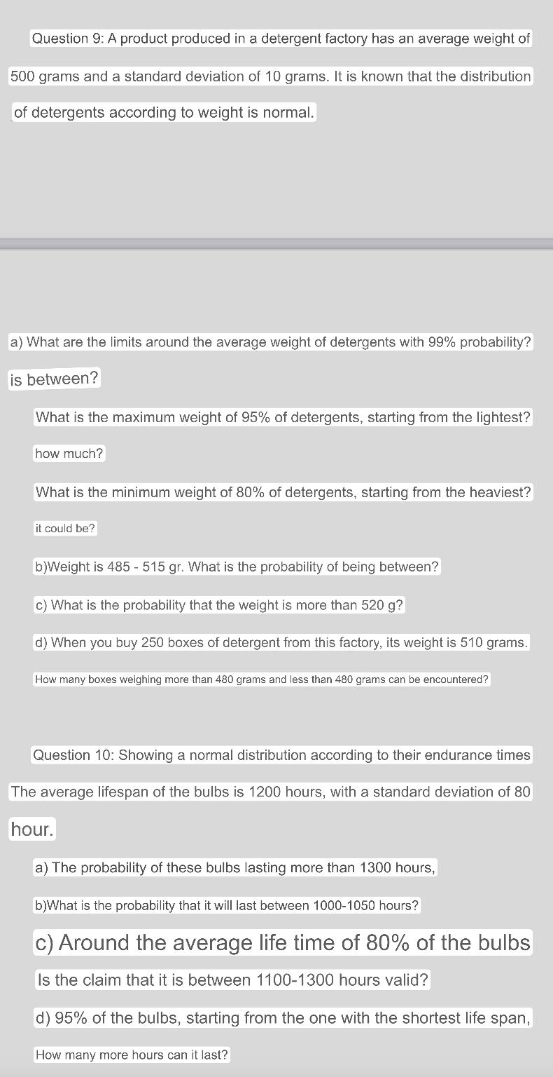 Question 9: A product produced in a detergent factory | Chegg.com