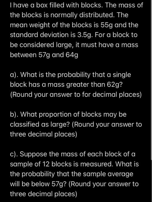 Solved I have a box filled with blocks. The mass of the | Chegg.com