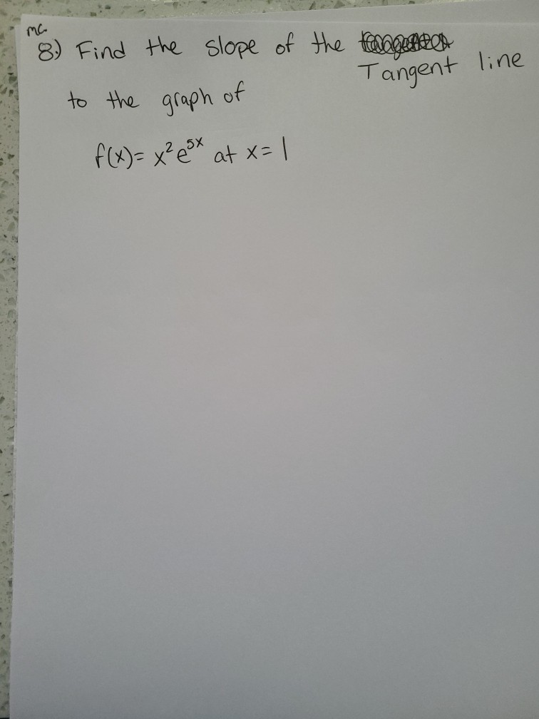 Solved 8) Find the slope of the man Tangent line to the | Chegg.com