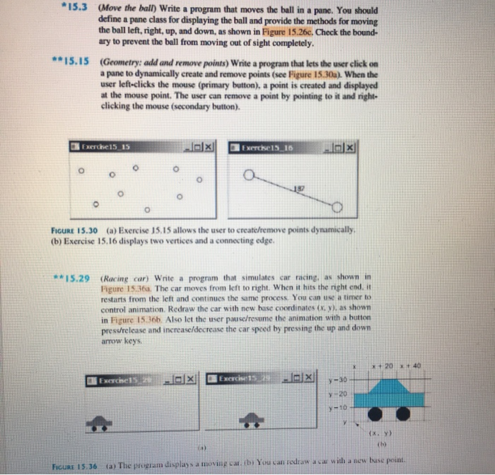 * 15.3 (Move the ball) Write a program that moves the | Chegg.com
