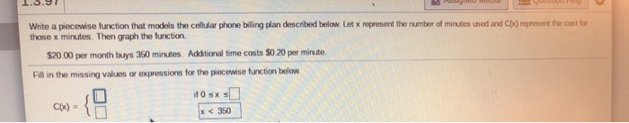 Solved Write a piecewise function that models the cellular | Chegg.com