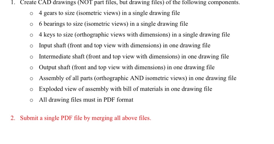 Solved Create CAD drawings (NOT part files, but drawing | Chegg.com