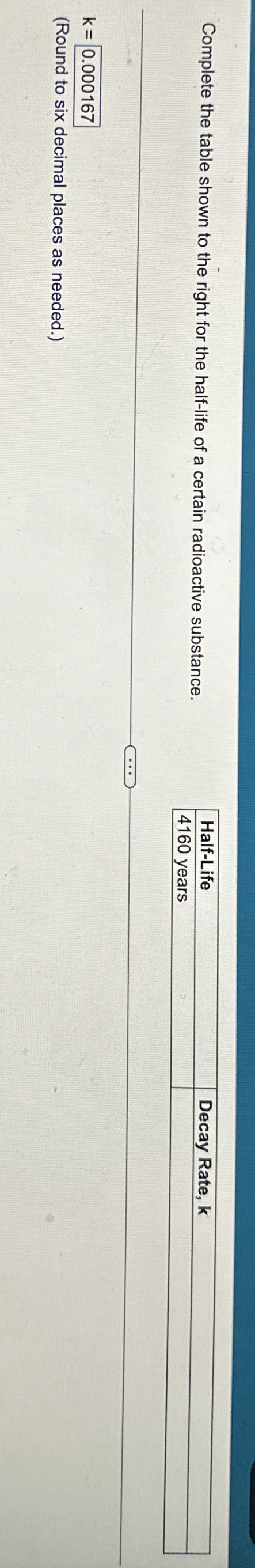 Solved Complete the table shown to the right for the | Chegg.com