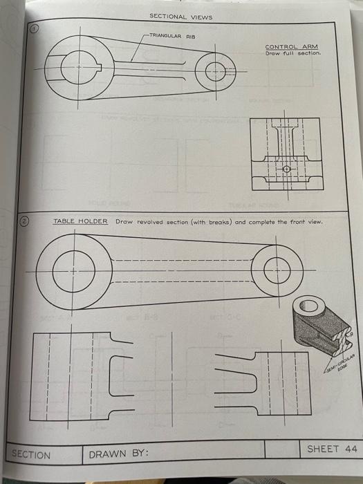 SECTIONAL VIEWS TRIANGULAR RIB CONTROL ARM Drow full | Chegg.com