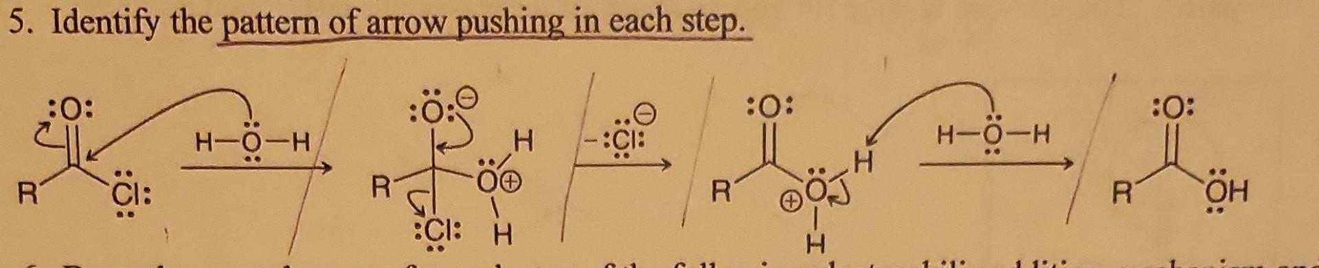 Solved Identify the patterns of arrow pushing in each step. | Chegg.com