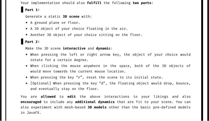 Your implementation should also fulfill the following | Chegg.com