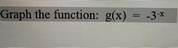 Solved Graph the function: g(x) = -3-X | Chegg.com
