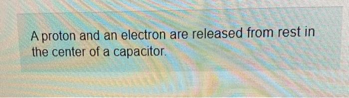 Solved A Proton And An Electron Are Released From Rest In