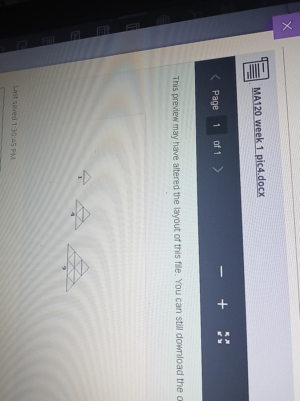 Solved MA120 ﻿week 1 ﻿pic4.docxPage 1 ﻿of 1This preview may | Chegg.com