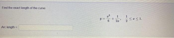 Solved Find the length of the curve defined by y=6x3/2−7 | Chegg.com