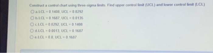 Solved A control chart used to monitor the process mean is | Chegg.com