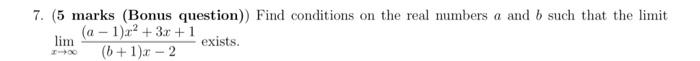 Solved 7. (5 marks (Bonus question)) Find conditions on the | Chegg.com