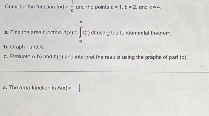 Solved Consider the function f(x)=x1 and the points a=1,b=2, | Chegg.com