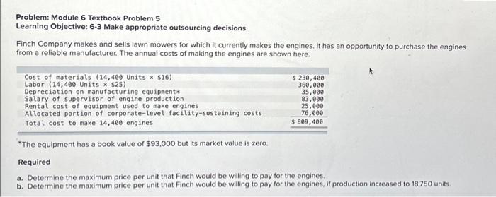 Solved Problem: Module 6 Textbook Problem 5 Learning | Chegg.com