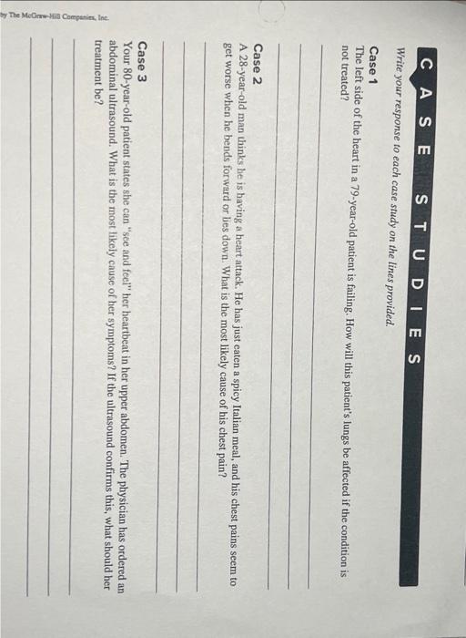 Solved Write your response to each case study on the lines | Chegg.com