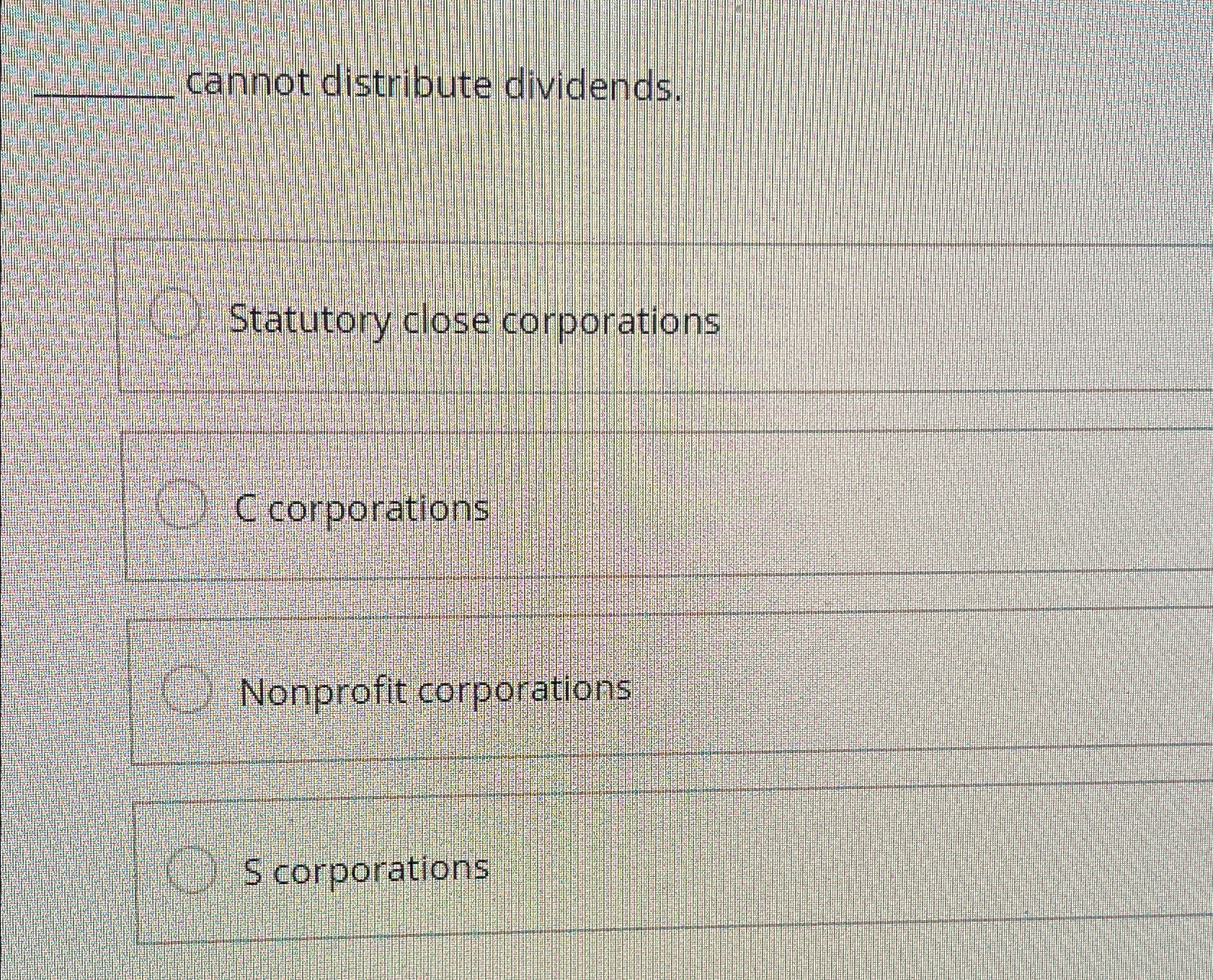 Solved cannot distribute dividends.Statutory close | Chegg.com