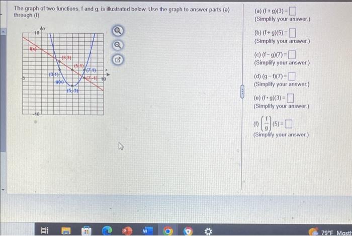 The graph of two functions, f and g, is illustrated | Chegg.com
