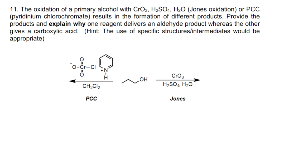 Solved The oxidation of a primary alcohol with | Chegg.com