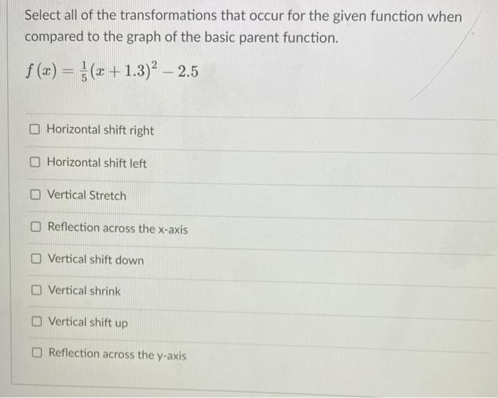 Solved Select all of the transformations that occur for the | Chegg.com