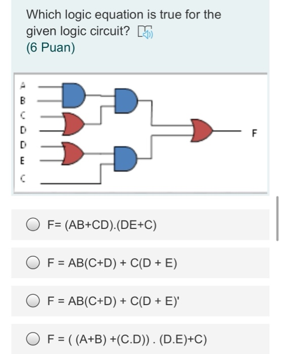Solved Which logic equation is true for the given logic | Chegg.com