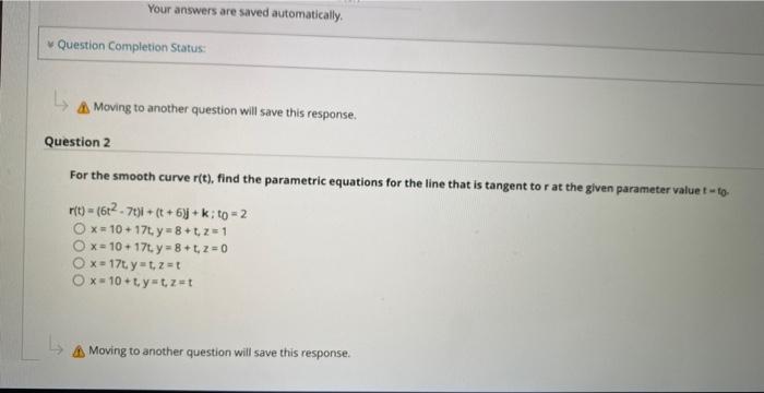 Solved For the smooth curve r(t), find the parametric | Chegg.com