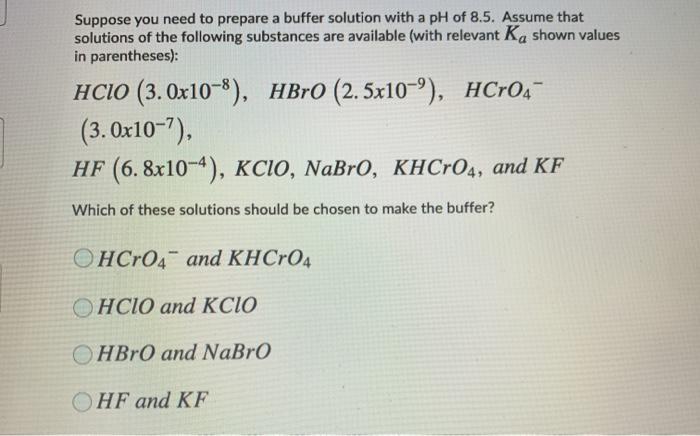 Solved Which of the following acids is the weakest? The Ka | Chegg.com