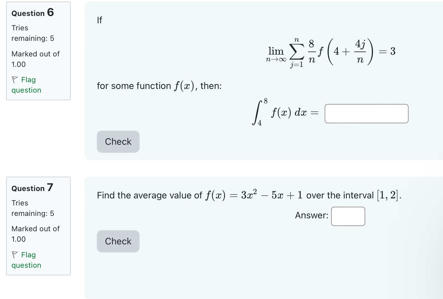 Solved Question 6Tries remaining: 5Marked out of 1.00P Flag | Chegg.com