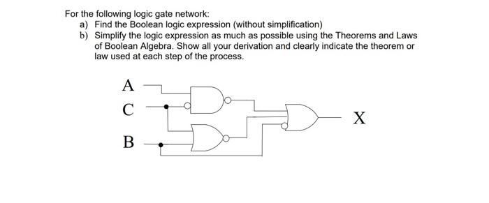 Solved For the following logic gate network: a) Find the | Chegg.com