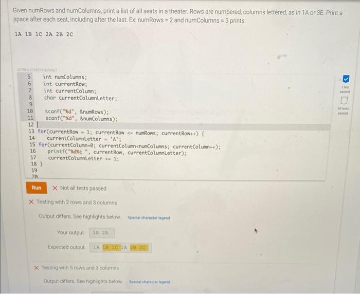 Solved can not figure out how to get it to output the B and | Chegg.com