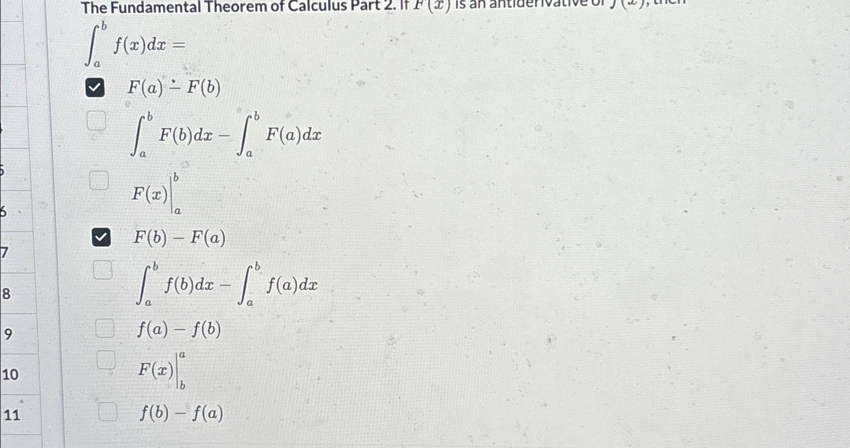 Solved The Fundamental Theorem of ﻿Calculus | Chegg.com