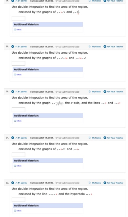 Solved -4.5 points Sullivan calci 14.2.630. Submissions Used | Chegg.com