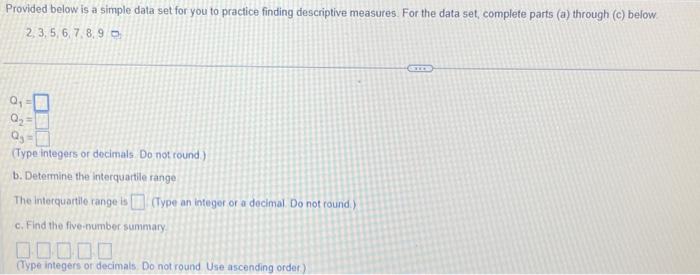 Solved Provided below is a simple data set for you to | Chegg.com