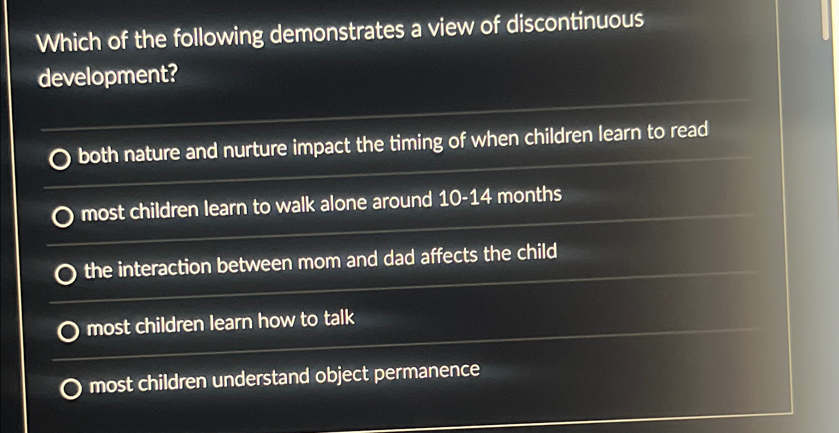 Which of the following demonstrates a view of | Chegg.com