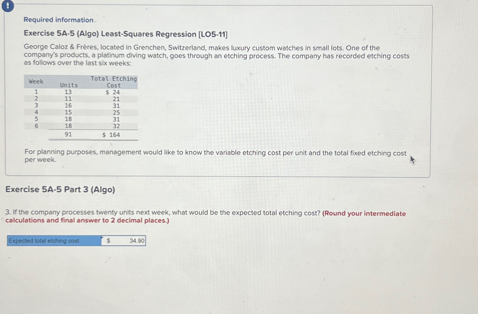 Solved !Required information.Exercise 5A-5 (Algo) | Chegg.com