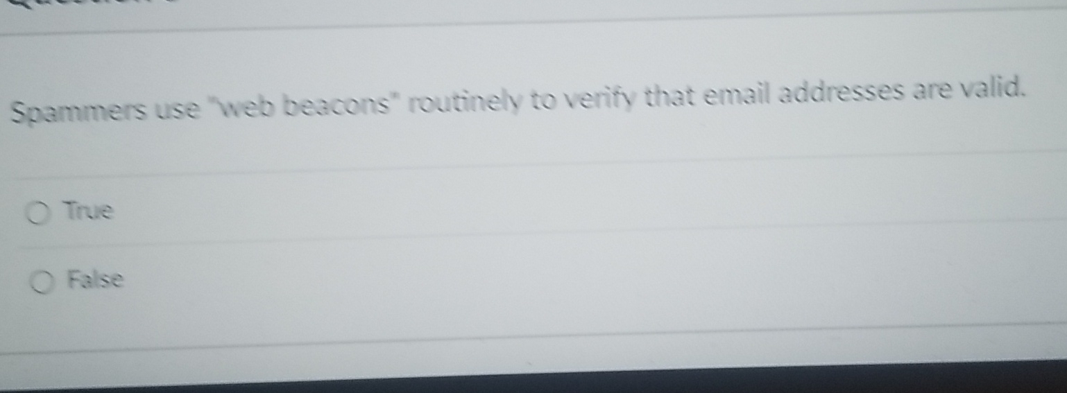 Solved Spammers use "web beacons" routinely to verify that | Chegg.com