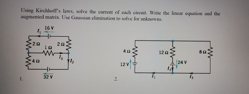 Solved Using Kirchhoff's laws, solve the current of each | Chegg.com