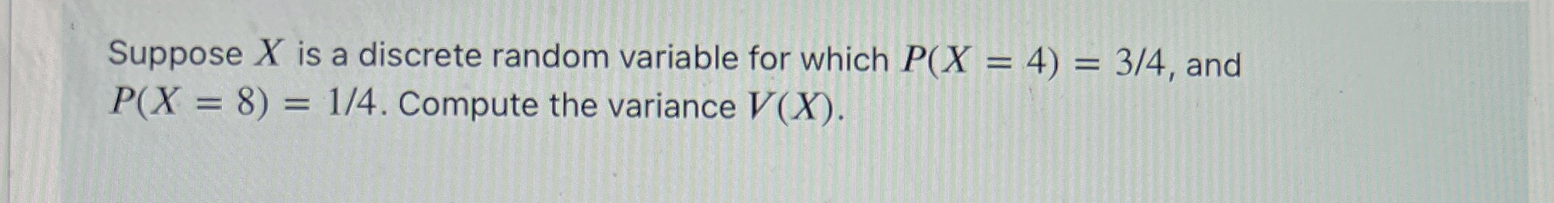 Solved Suppose x ﻿is a discrete random variable for which | Chegg.com