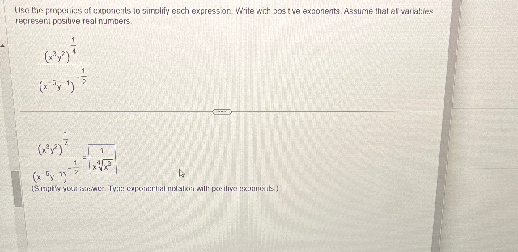Solved Use the properties of exponents to simplify each | Chegg.com