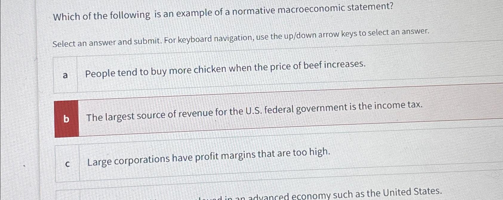 Solved Which of the following is an example of a normative | Chegg.com