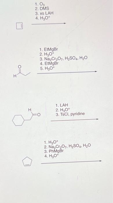 Solved 1. EtMgBr 2. H3O+ 3. Na2Cr2O7,H2SO4,H2O 4. EtMgBr 5. | Chegg.com