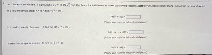 Solved Let Y be a random variable. in a populabon, AY=113 | Chegg.com