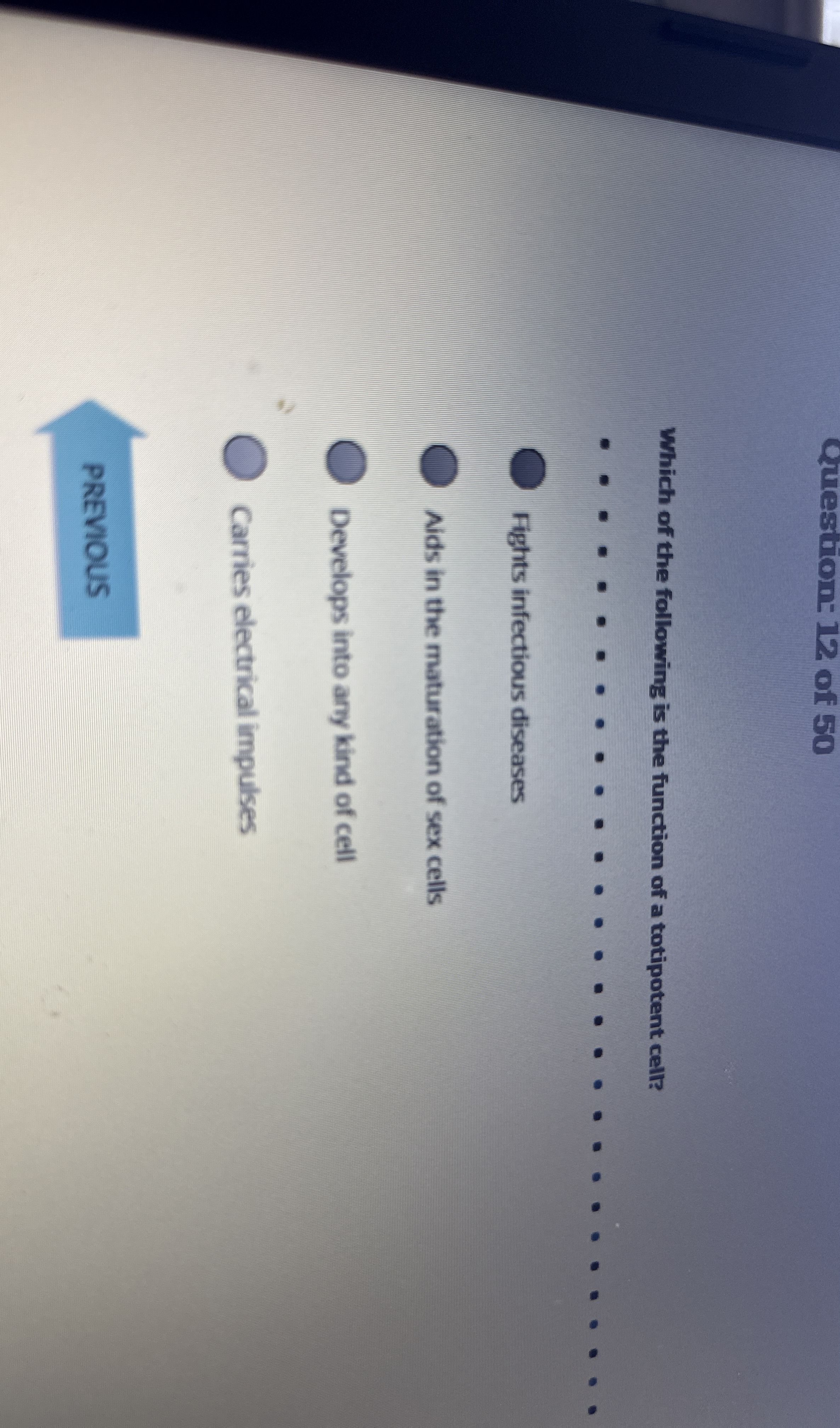 Solved Question: 12 ﻿of 50Which of the following is the | Chegg.com