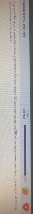 Solved Question 10 of 10. Step 1 of 1 7/10 Correct A survey | Chegg.com